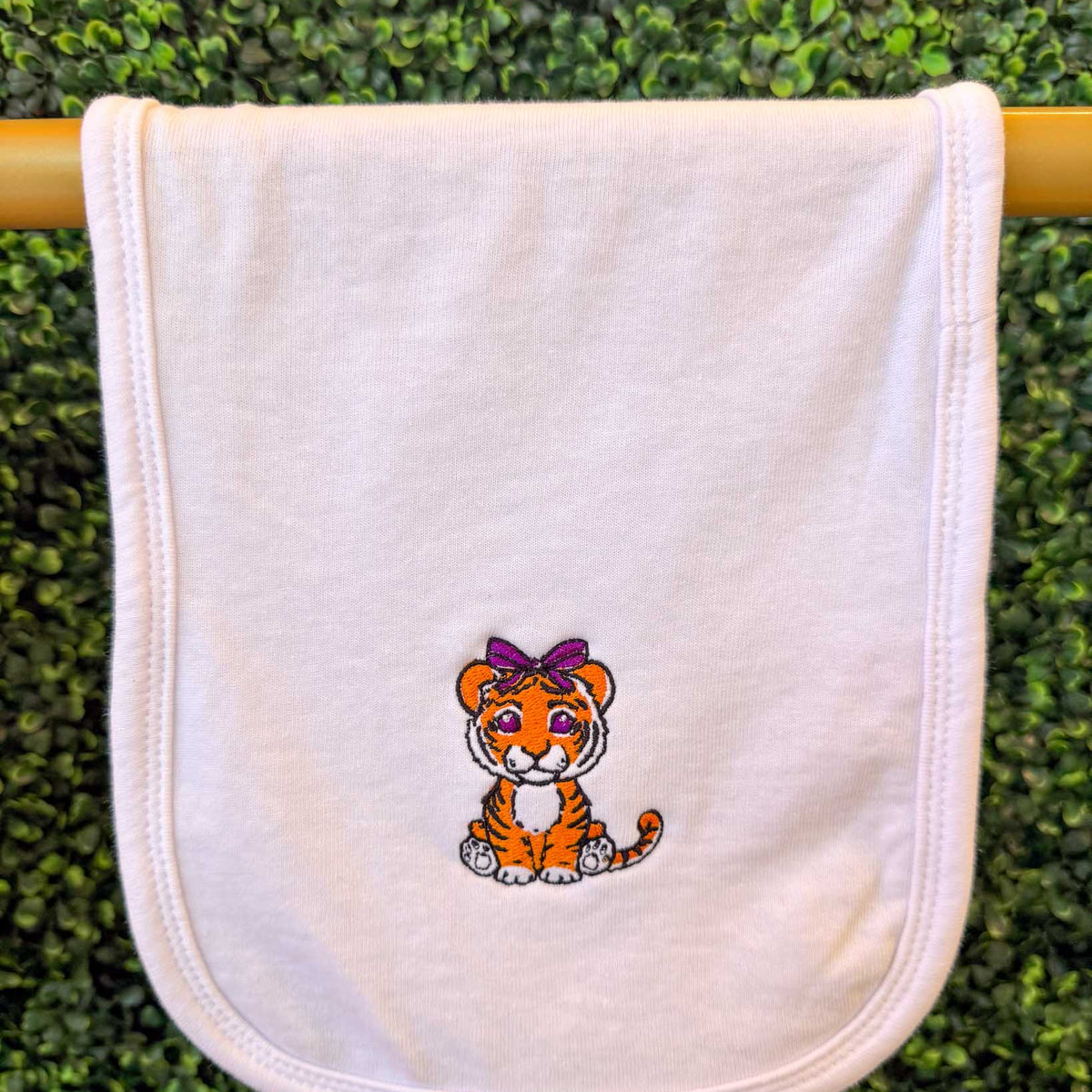 Custom Embroidered Burp Cloth - Girl Tiger Cub – True Orange Boutique