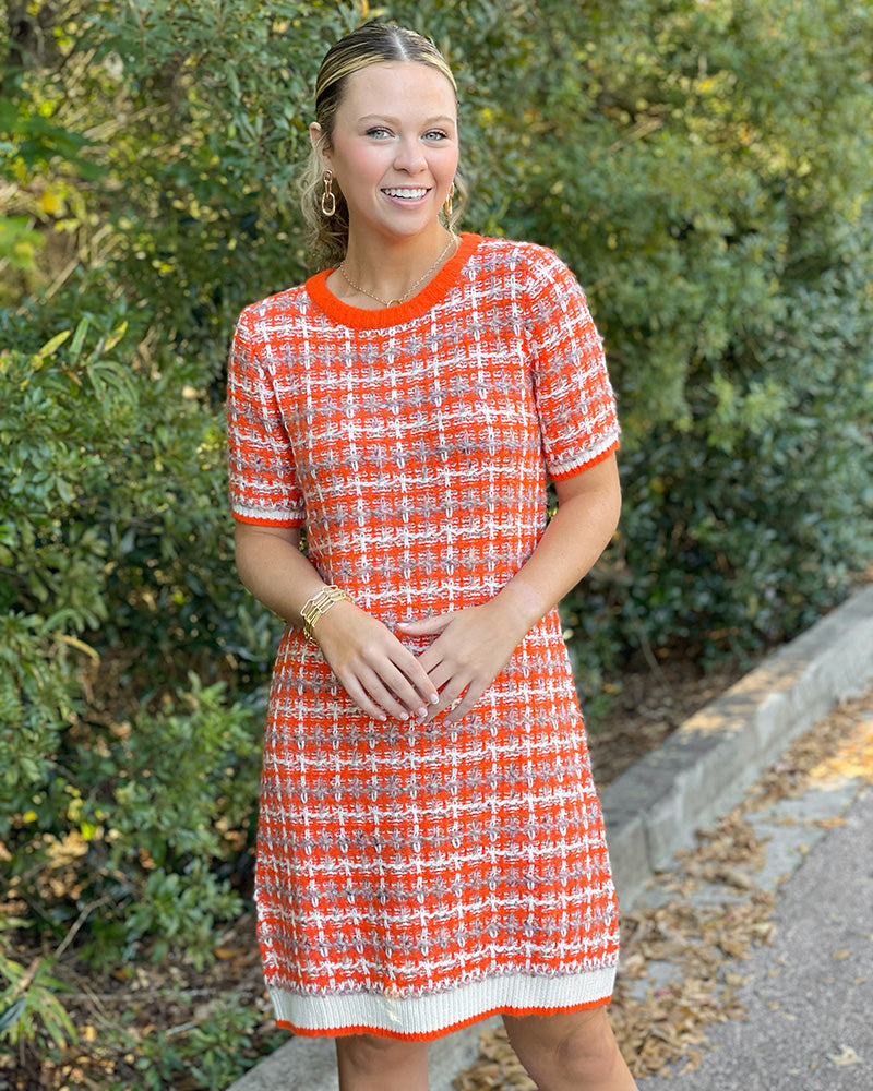 Jaila Tweed Sweater Dress – True Orange Boutique