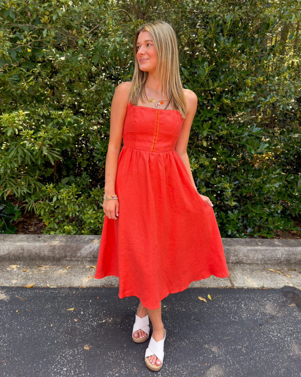 Benedict Midi Dress – True Orange Boutique